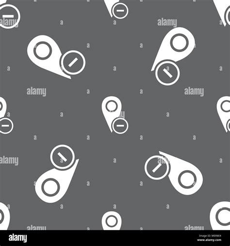 Map Pointer Icon Sign Seamless Pattern On A Gray Background Vector Illustration Stock Vector