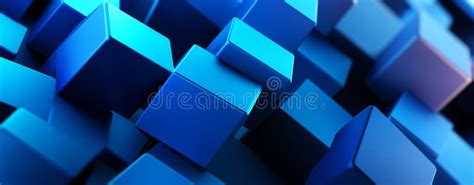 A Digital Blockchain Technology Background With Glowing Blue Cubes And Interconnected Lines