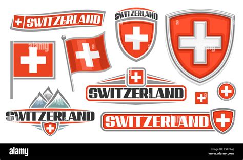 Vector Set For Switzerland Collection Of Cut Out Illustrations