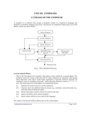 Phases Of The Compiler Systems Programming PDF