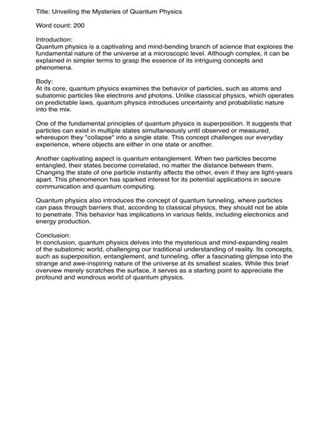 Quantum Physics Mysteries Unveiled