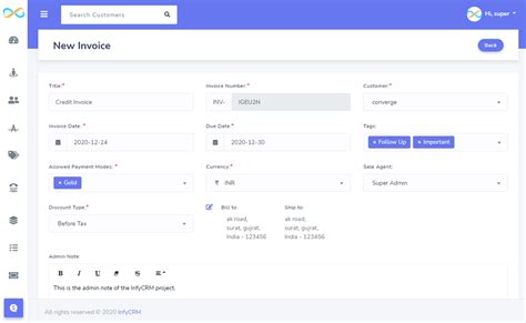 Laravel Crm Script With Project Management System Infycrm