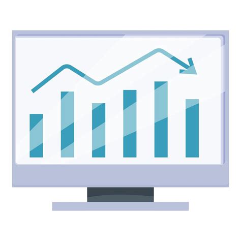 Decreasing Bar Graph And Line Graph Showing Negative Trend On Computer