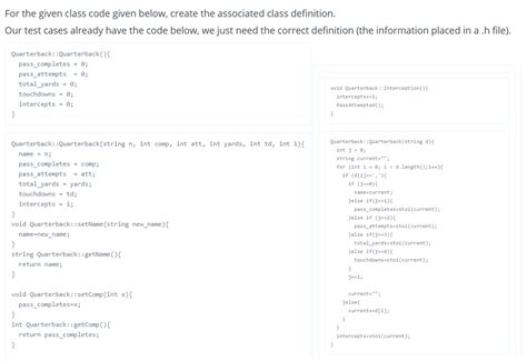 Solved For The Given Class Code Given Below Create The