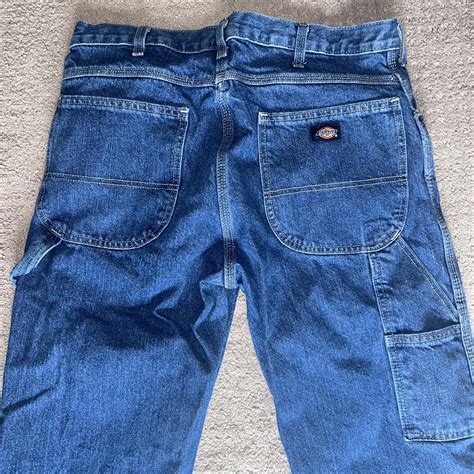 Dickies Baggy Denim Work Pants Size 33w 30l Depop