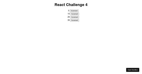 React Challenge 4 Codesandbox React Challenge 4 Codesandbox