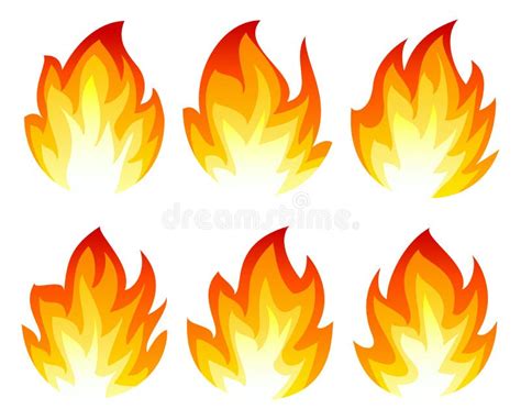 Sex brandsymbol vektor illustrationer Illustration av brännbart
