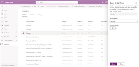 using clone a solution in d365 crm
