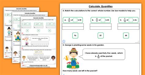 calculate quantities homework extension year 4 fractions classroom