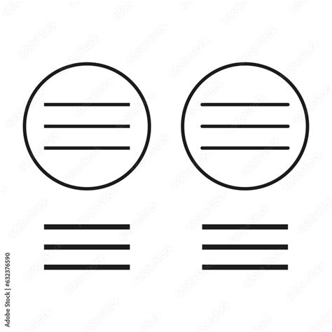 Menu Icon Web Menu Icon Stripes In A Circle Menu Bars In A Circle Vector Illustration Eps