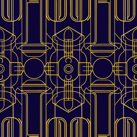 Premium Vector Linear Elegant Geometric Minimalist Art Deco Seamless Pattern