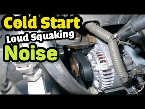 Car making very loud squeaking sound cold morning start up REPLACE the belt? - YouTube