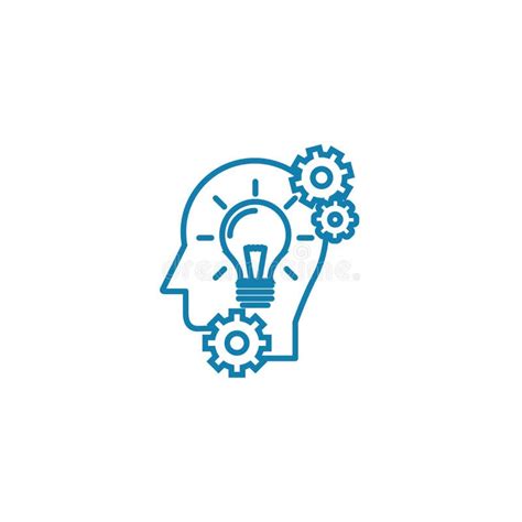 Thinking Process Linear Icon Concept Thinking Process Line Vector Sign