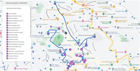 Siena Italy Walking Map Of Rome