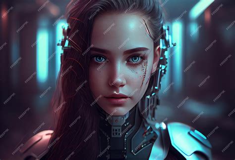 Artificial Intelligence A Humanoid Cyber Girl With Technology Smart Robot Ai Generate Ai