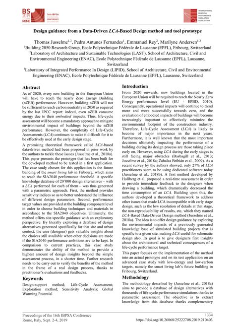 Pdf Design Guidance From A Data Driven Lca Based Design Method And Tool Prototype