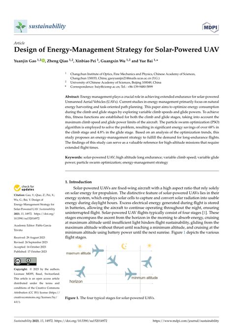 PDF Design Of Energy Management Strategy For Solar Powered UAV