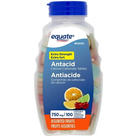 Equate Extra Strength Antacid Calcium Carbonate Tablets 100 Chewable
