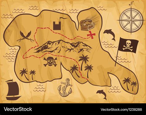 Map Of Treasure Island Royalty Free Vector Image
