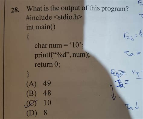 What Is The Output Of This Program C Include Int Main Char Num
