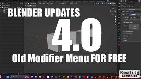 Blender 4 0 New Modifier Addon For Free Is Here Old Modifier Menu Youtube