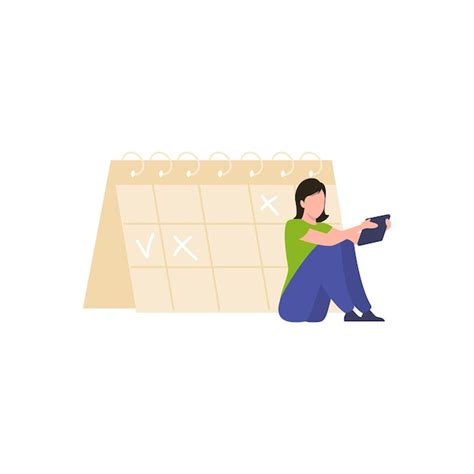 Premium Vector The Girl Is Scheduling A Calendar