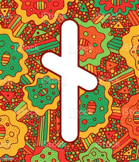 낙서 장식 배경 고대 스칸디나비치 룬 Nyedis 콜로풀 환각 환상적인 신비한 작품 벡터 일러스트레이션 룬에 대한 스톡 벡터 아트 및 기타 이미지 Istock