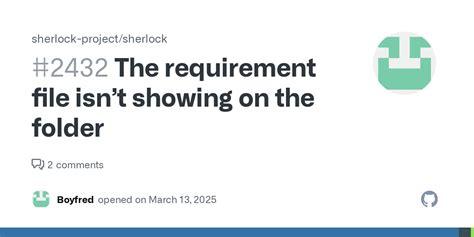 the requirement file isn t showing on the folder · issue 2432