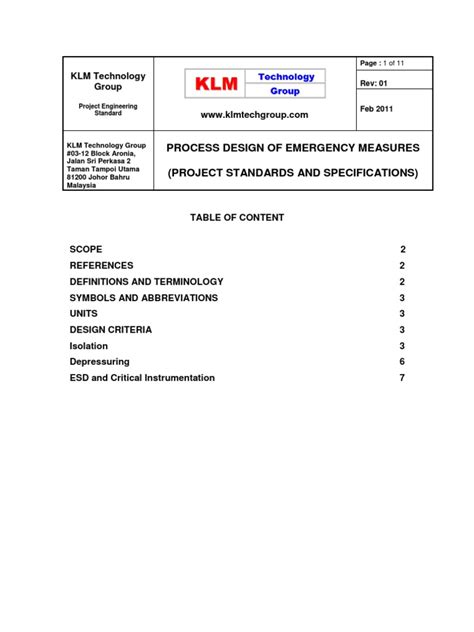 Pdf Project Standards And Specifications Emergency Isolation Measures