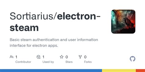 github sortiarius electron steam basic steam authentication and user