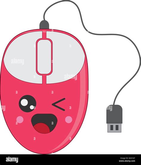 Kawaii Computer Mouse Icon Stock Vector Image Art Alamy