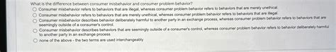 Solved What Is The Difference Between Consumer Misbehavior