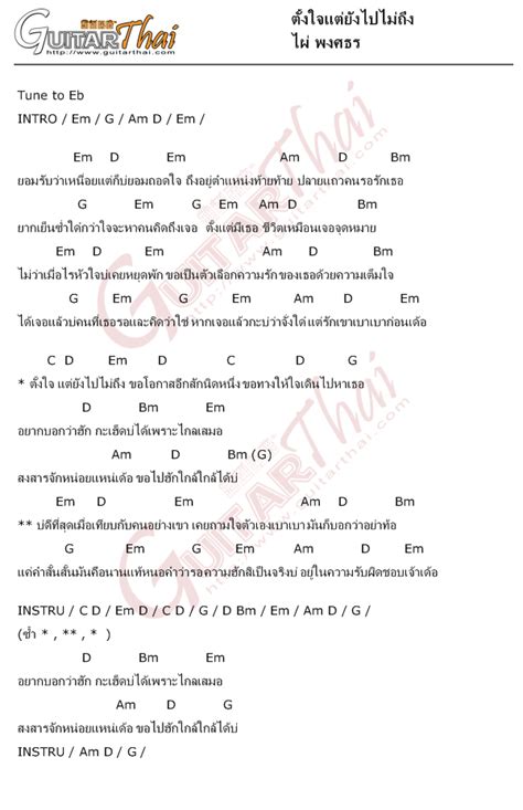 คอร์ดเพลง ตั้งใจแต่ยังไปไม่ถึง ไผ่ พงศธร