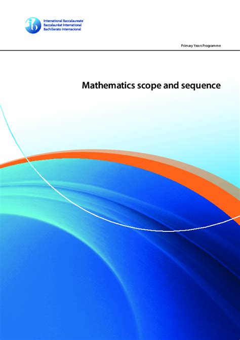 pdf mathematics scope and sequence primary years programme