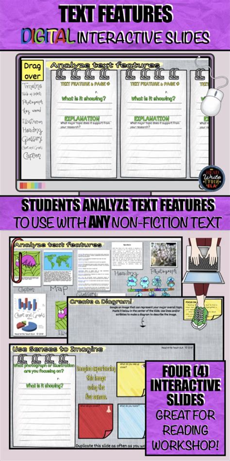 Text Features Digital Interactive Graphic Organizers Text Features