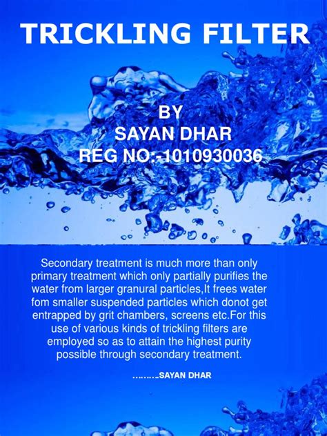 Trickling Filter Sewage Treatment Industrial Processes