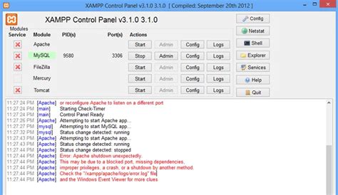 cách sửa lỗi apache không start được trong xampp