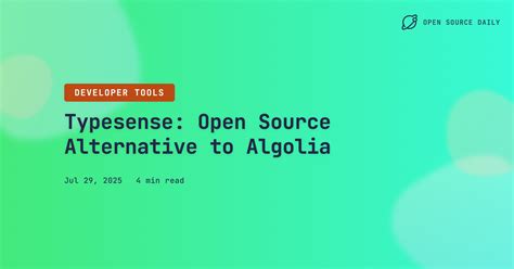 Typesense Open Source Alternative To Algolia Open Source Daily