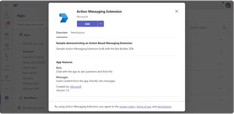 teams messaging extensions action code samples microsoft learn