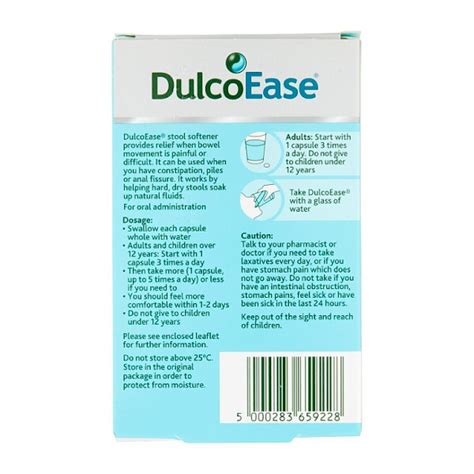 Dulcoease Stool Softener Caps 30s Health And Wellbeing Savers