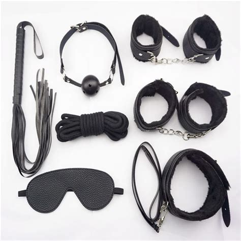 Bdsm Kits Adults Sex Toys For Women Men Handcuffs Nipple Clamps Whip