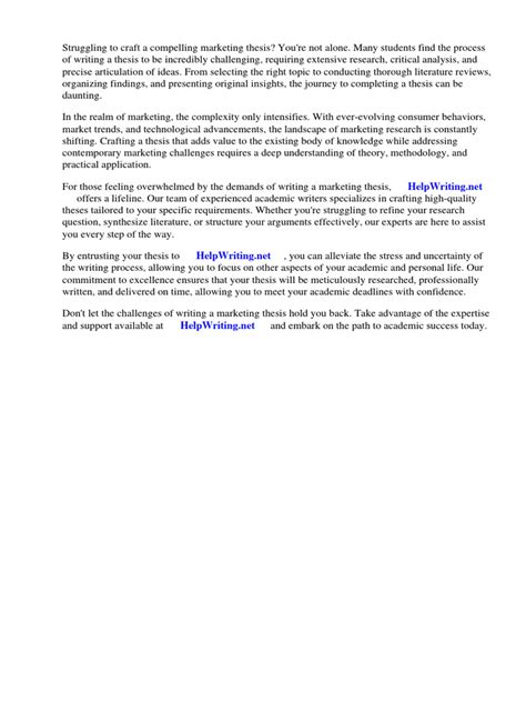 Topic For Marketing Thesis Pdf Marketing Brand