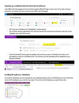 Microsoft OneNote How To Document Basics By AussieEducator01 TpT