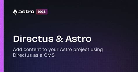 directus and astro docs