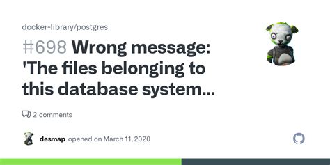 Wrong Message The Files Belonging To This Database System Will Be Owned By User Postgres