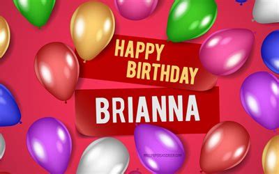 Download 4k Brianna Happy Birthday Pink Backgrounds Brianna Birthday