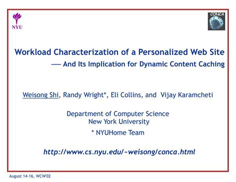 Ppt Workload Characterization Of A Personalized Web Site And Its