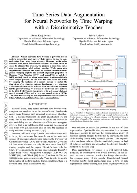 Pdf Time Series Data Augmentation For Neural Networks By Time Warping With A Discriminative