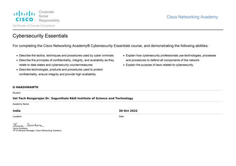 Finished The Cisco Cryptography And Network Security Course Haashvanth G Posted On The Topic
