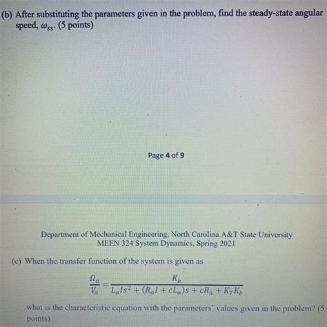 Solved Problem 3 Consider The Dc Motor System Shown Below